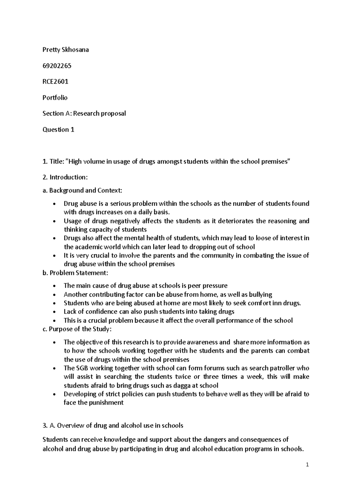 REC2601 Research - Notes - Pretty Skhosana 69202265 RCE 2601 Portfolio ...