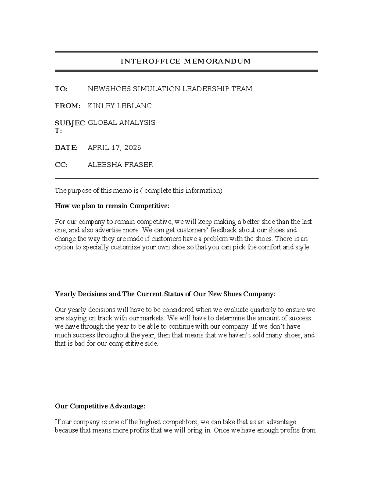 Global Analysis Memo: Strategies for Competitive Edge in Marketing #7 ...