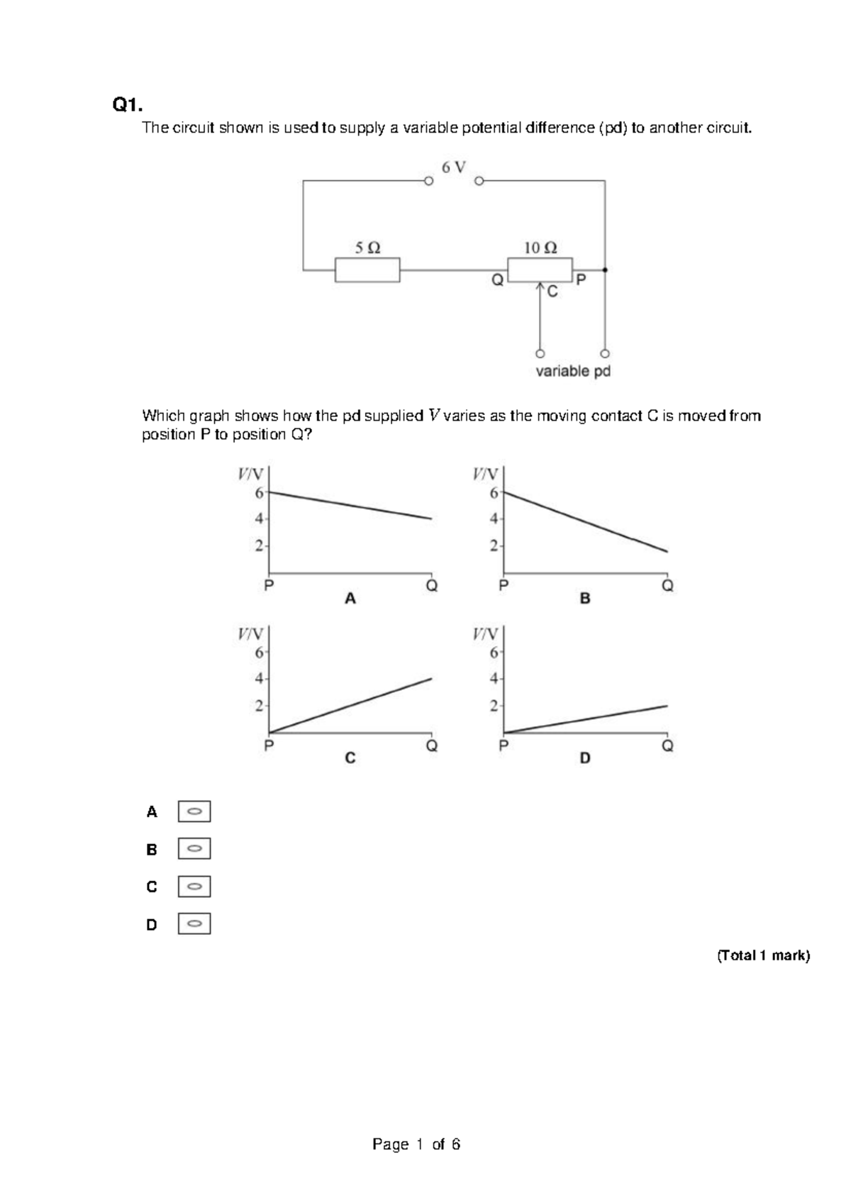 Potential Divider Exam Questions - Student Version - Studocu
