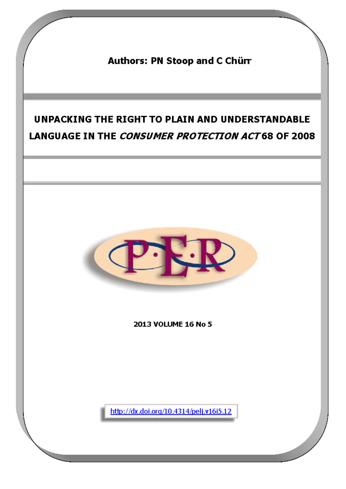 Unpacking the Right to Plain Language in the Consumer Protection Act 68 ...