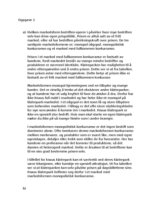 Eksamen Økonoi og ledelse høsten 24 - Fagkode 3070 Fagnavn Økonomi og ledelse EKSAMEN I ØKONOMI ...