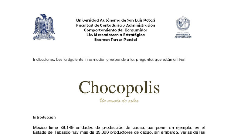 UASLP CCA Comportamiento del Consumidor Examen Tercer Parcial ...