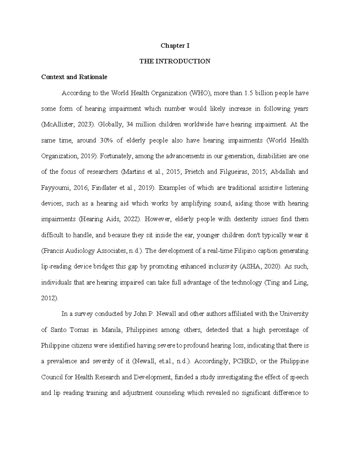 Chapter 1 - dfgdg - Chapter I THE INTRODUCTION Context and Rationale ...