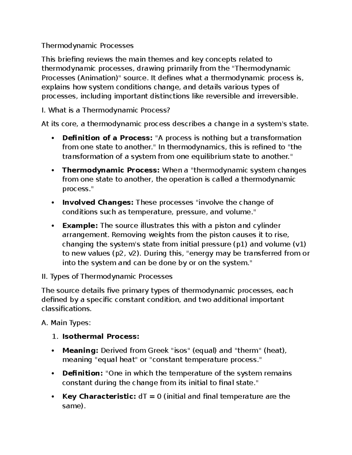 Thermodynamic Processes Overview: Key Concepts & Types - Studocu