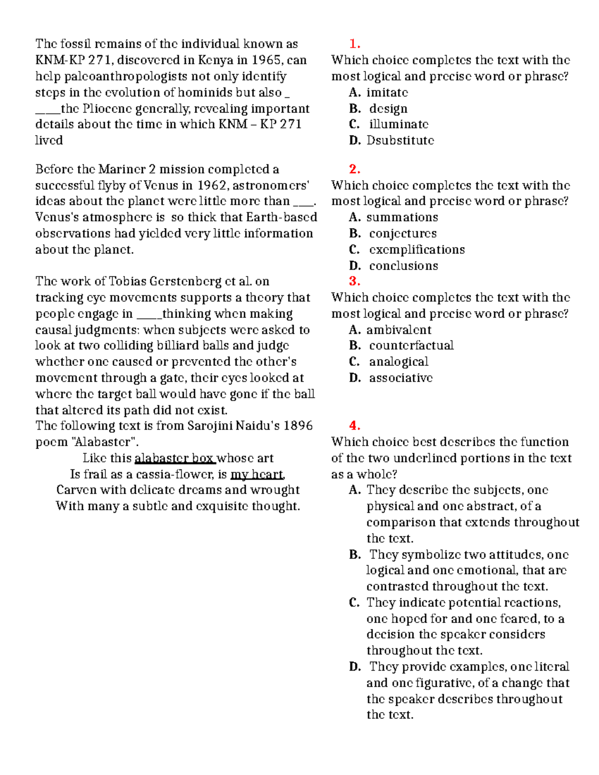 Test 21 Verbal Module 2: Practice Questions and Answers - Studocu