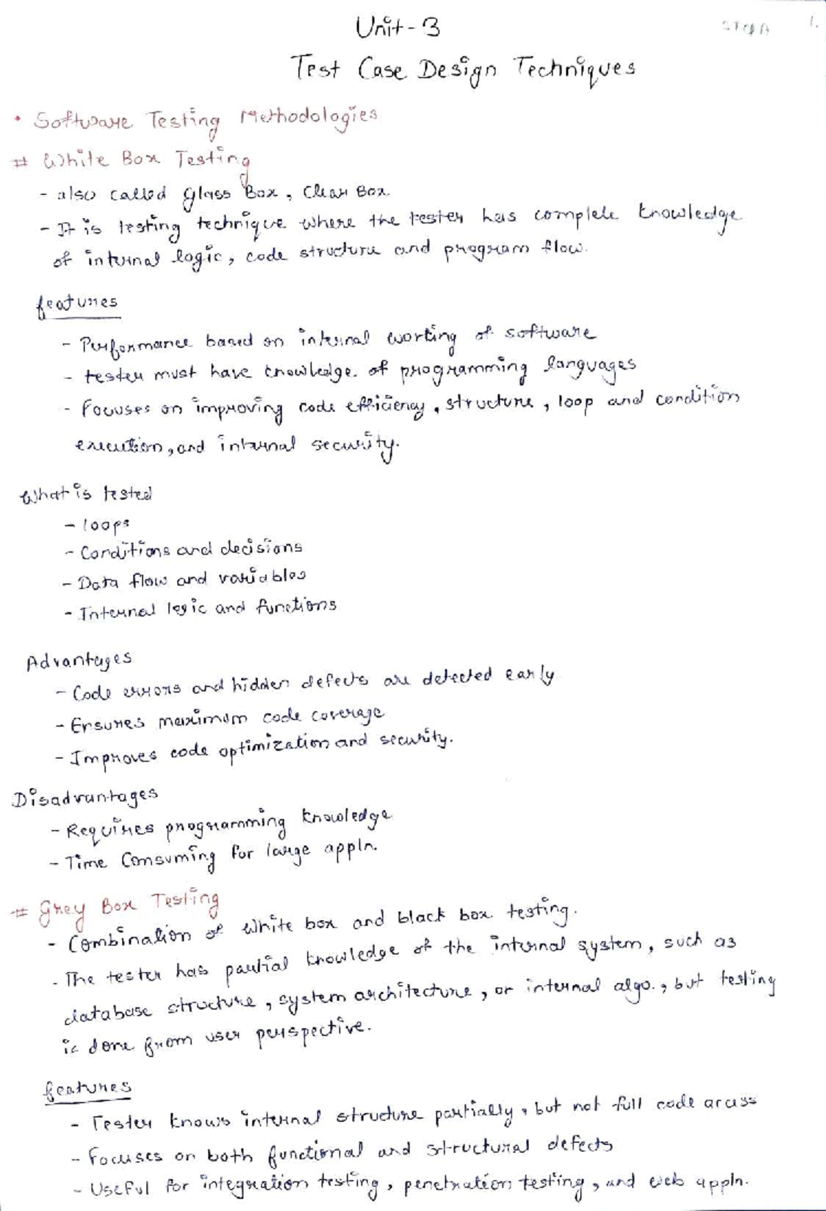 STQA-3 - Test Case Design Techniques for Software Testing - Studocu