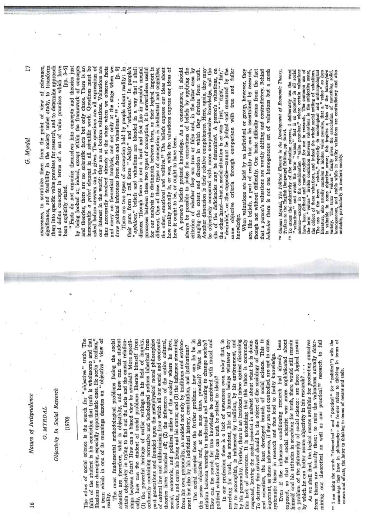 Nature of Jurisprudence: Insights from G. Myrdal's Work - Studocu