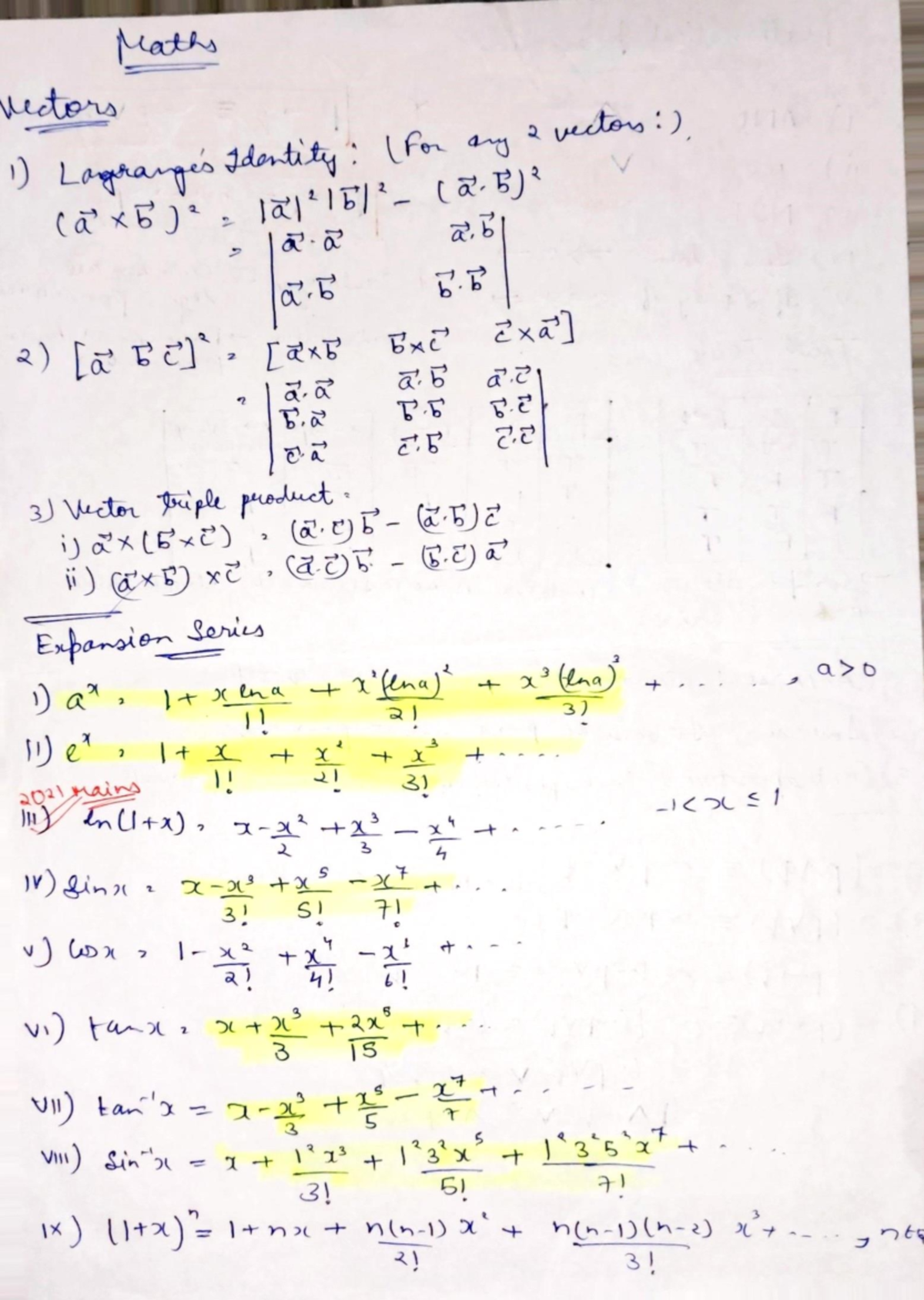 Maths Extra SN - SHORT NOTES - Mathematics I - \ . ) L-—s - ‘K\LIE ...