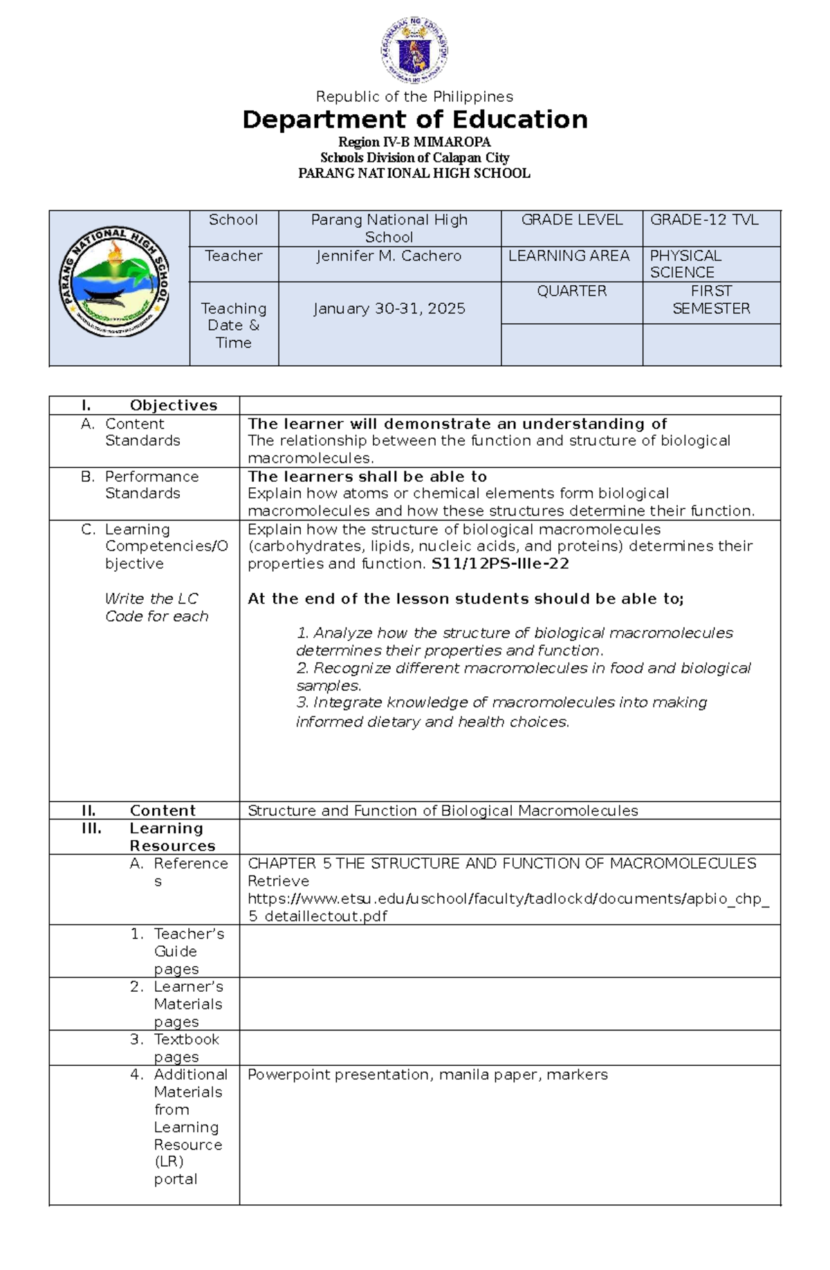 DLP - Chapter 5: Structure and Function of Biological Macromolecules - Studocu
