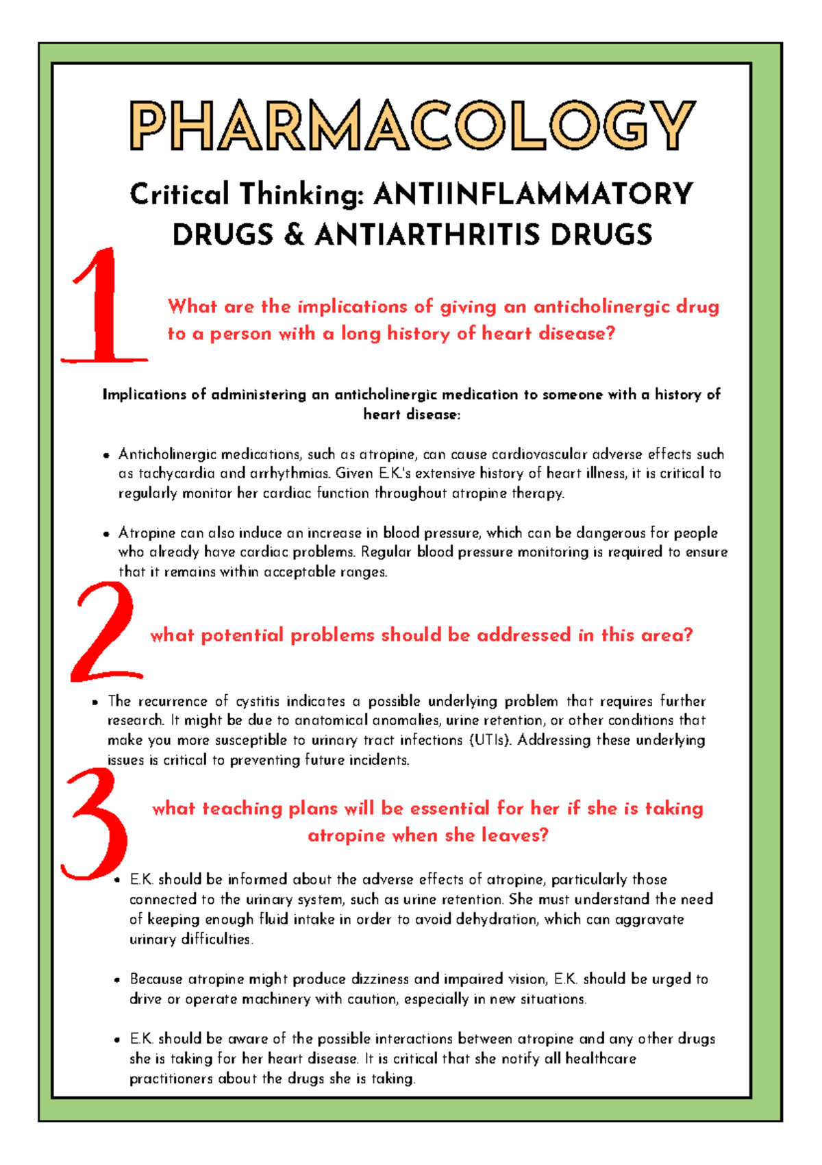 Pharma- Critical Thinking Anti-inflammatory drugs & anti-arthritis ...