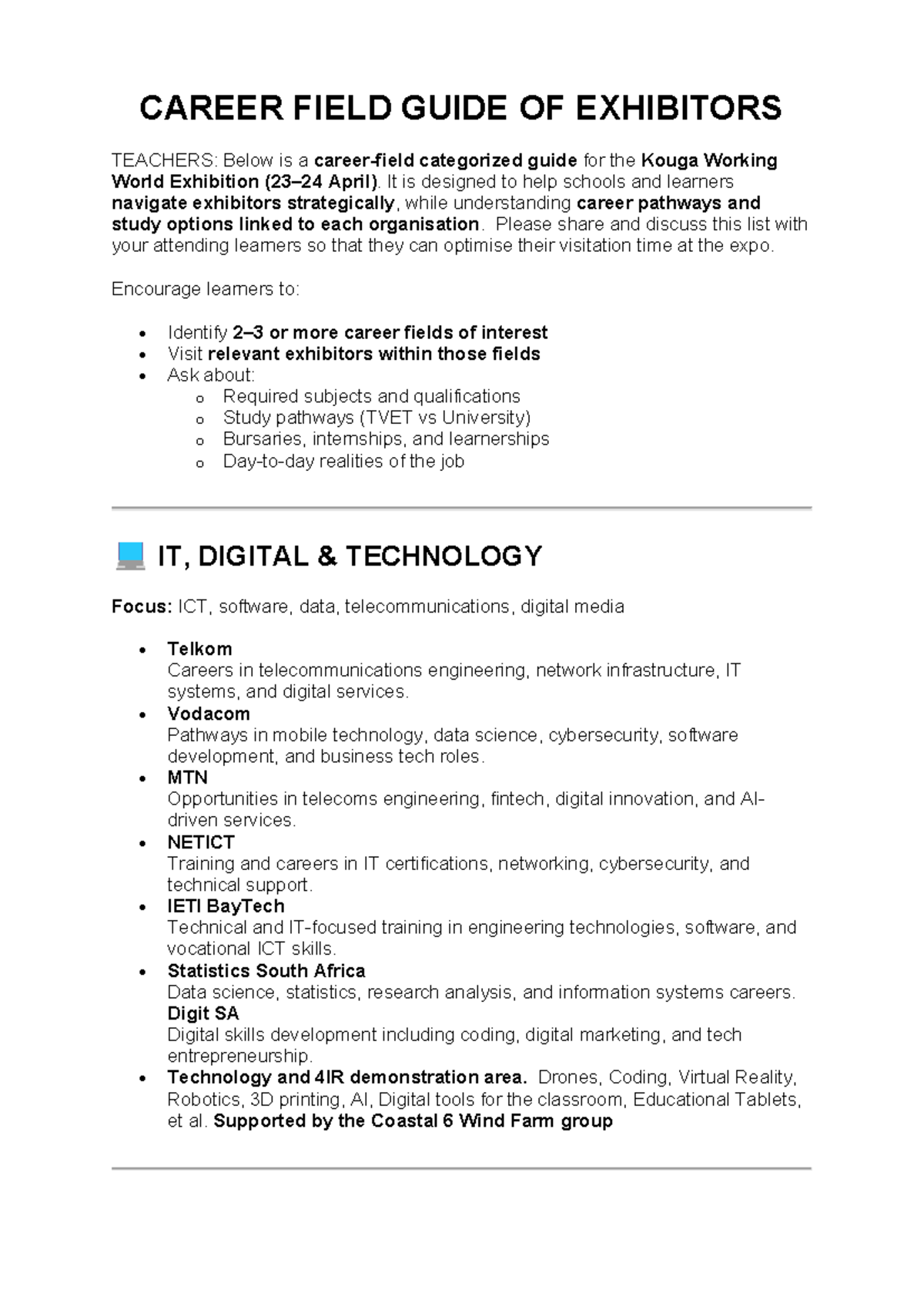 KOU 2023 Career Field Guide: Navigating Exhibitors & Pathways - Studocu