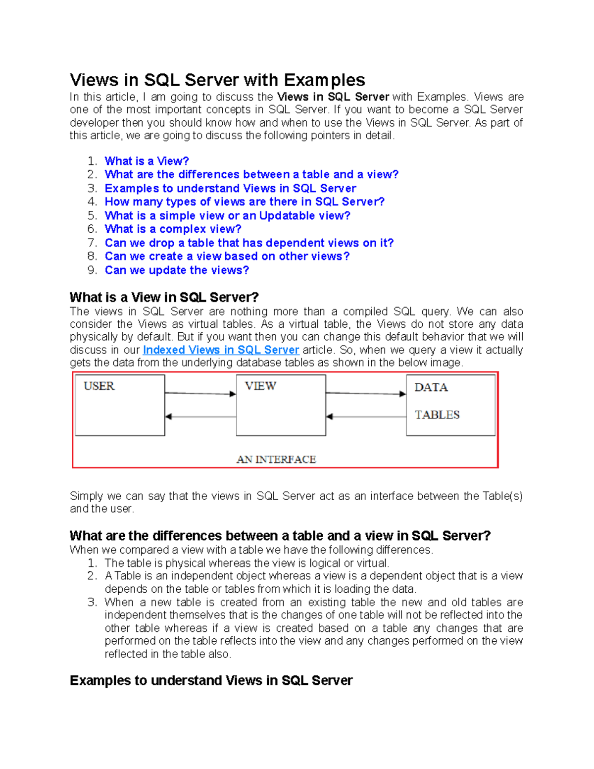 Views in SQL Server with Examples - Views are one of the most important ...