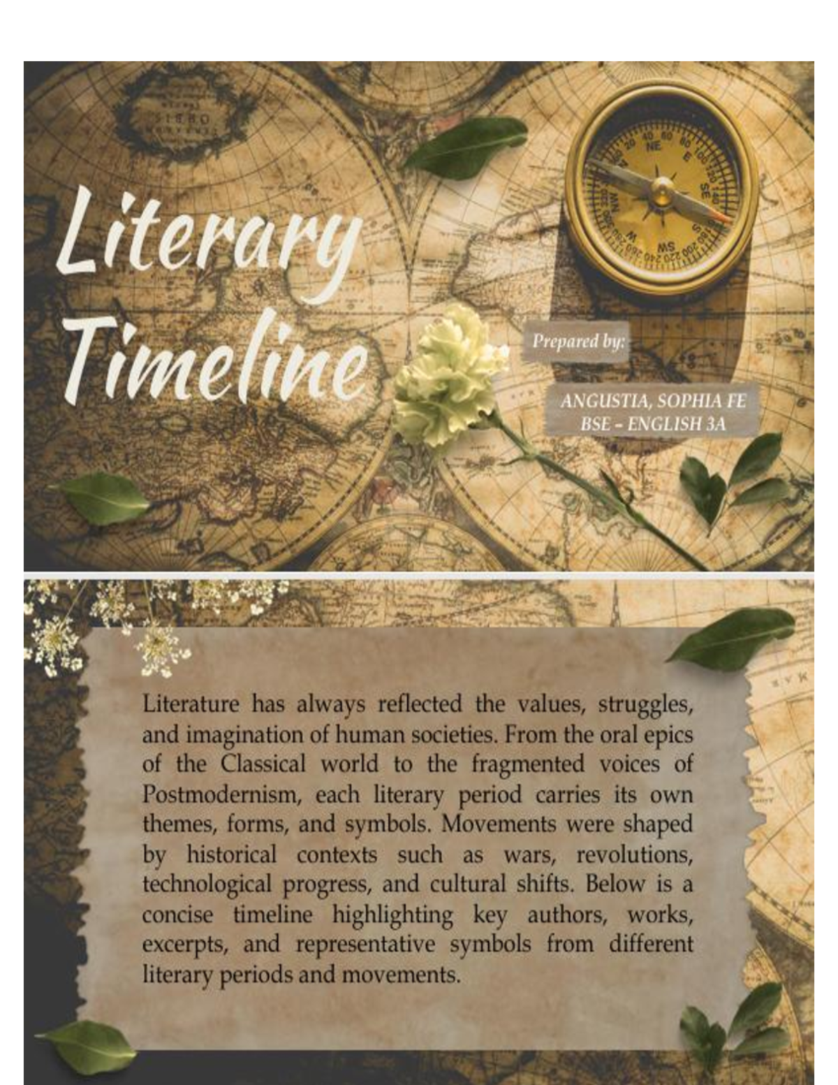 D- Literary Timeline: Key Periods and Movements in Literature - Studocu