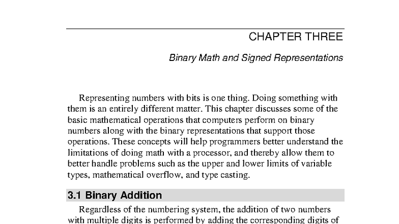 Mod1Topic 2c: Binary Math & Signed Representations Overview - Studocu
