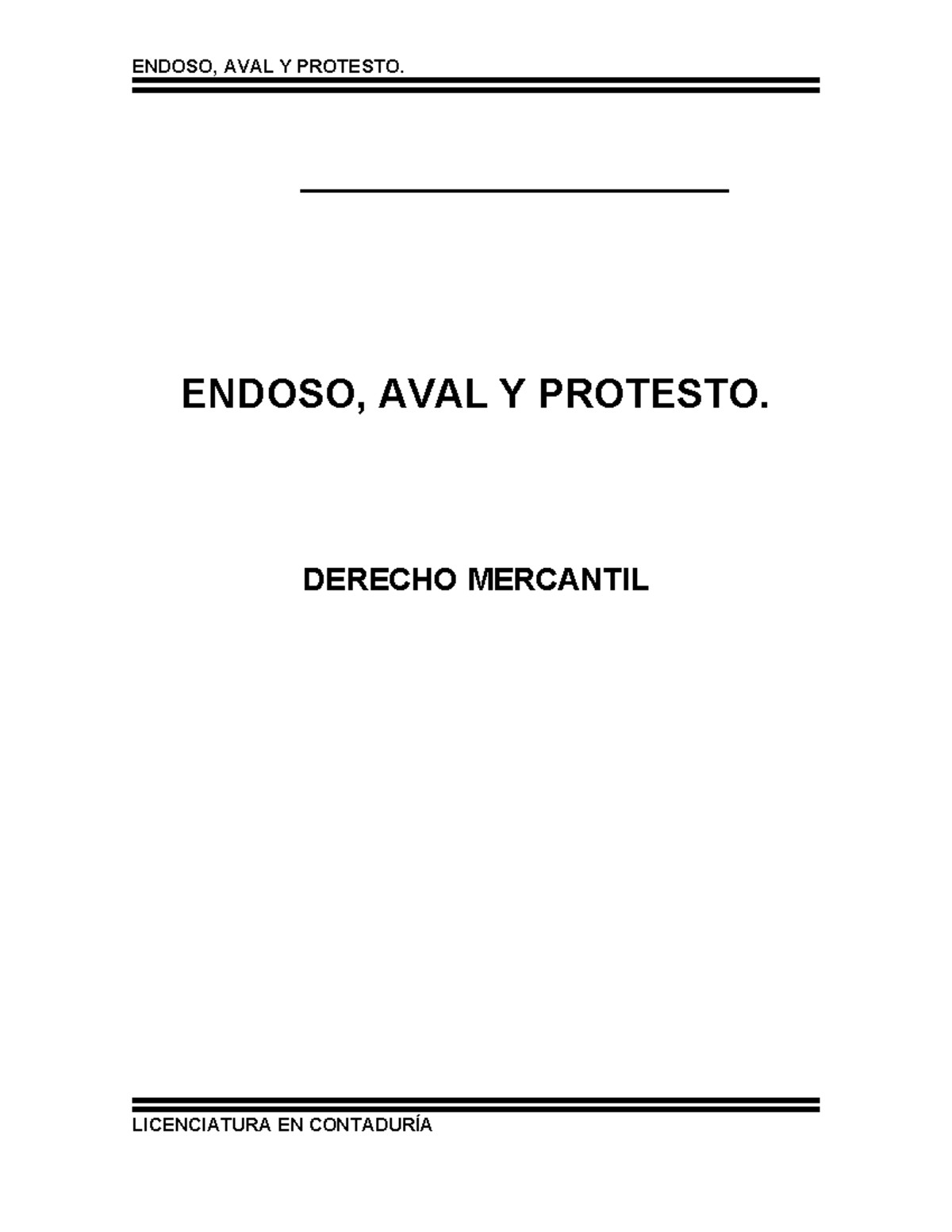 Endoso, Aval y Protesto en Derecho Mercantil: Fundamentos y ...