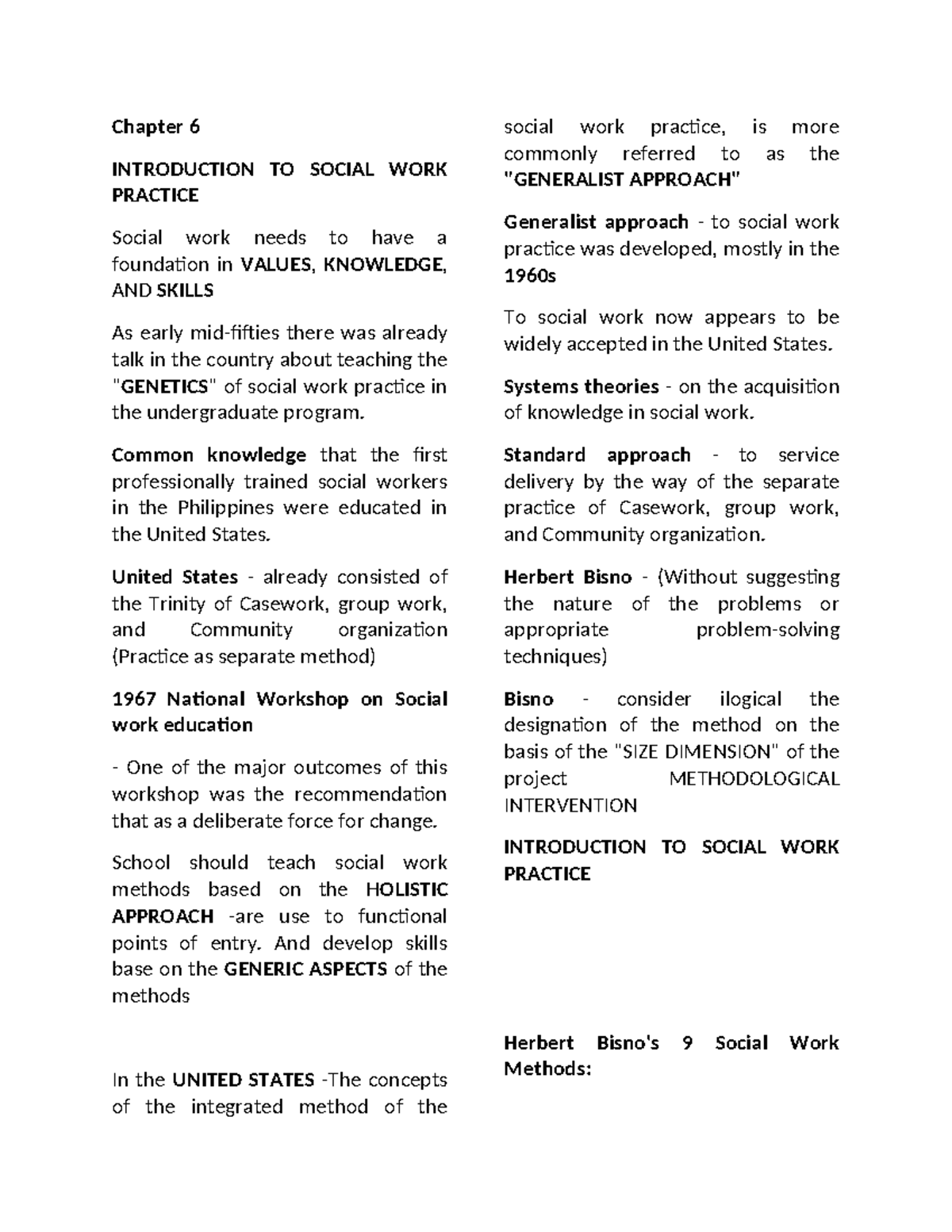 Chapter 6: Introduction to Social Work Practice - Values, Knowledge ...
