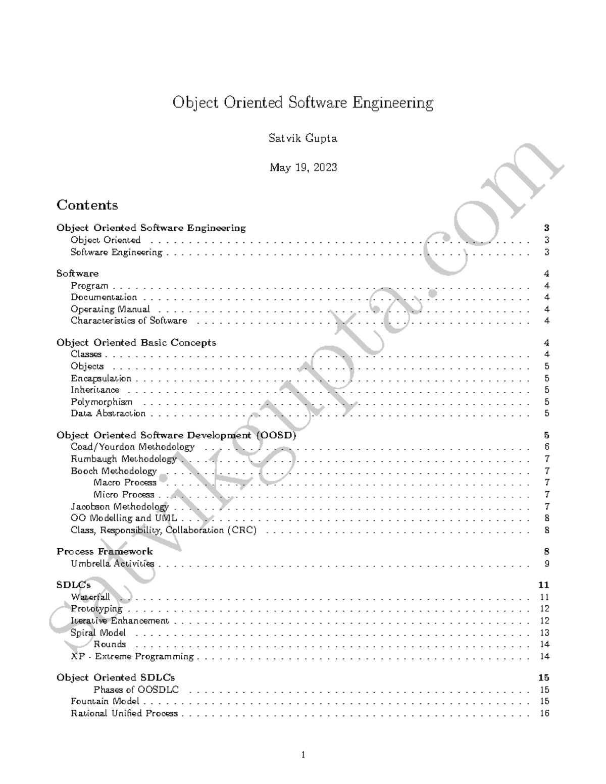 Object Oriented Software Engineering (OOSE) Comprehensive Notes - Studocu