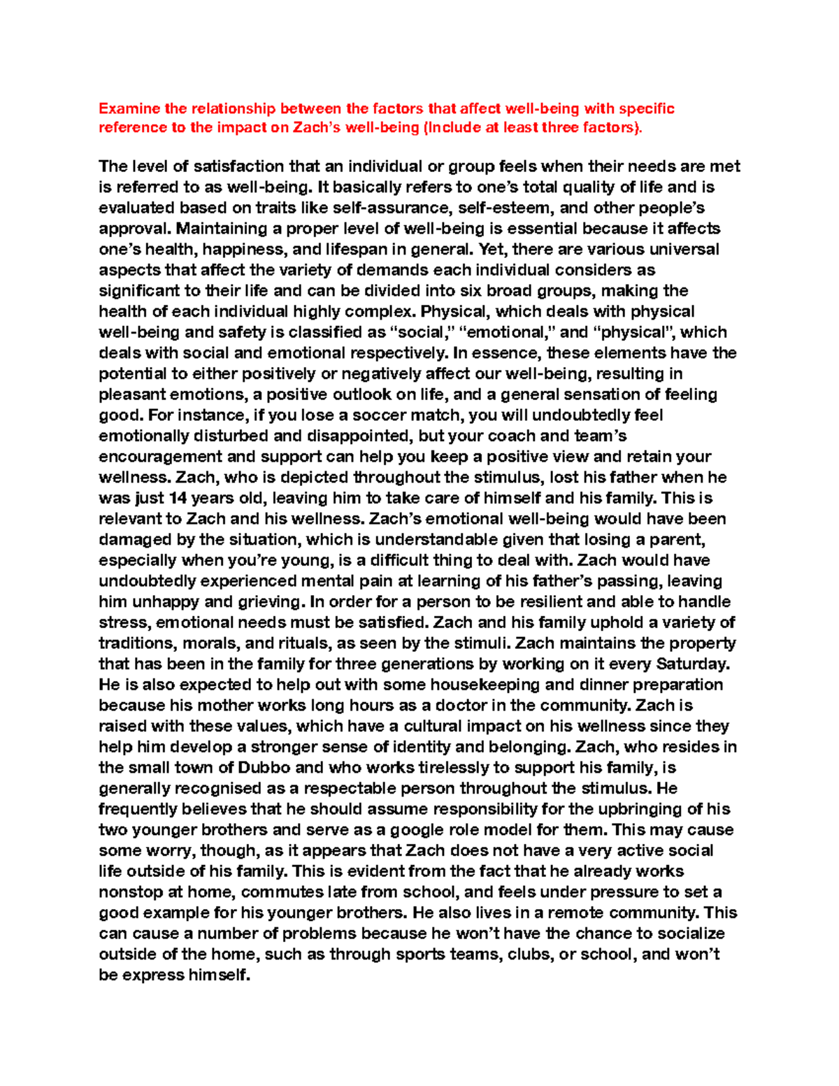 CAFS Assessment - Examine the relationship between the factors that ...