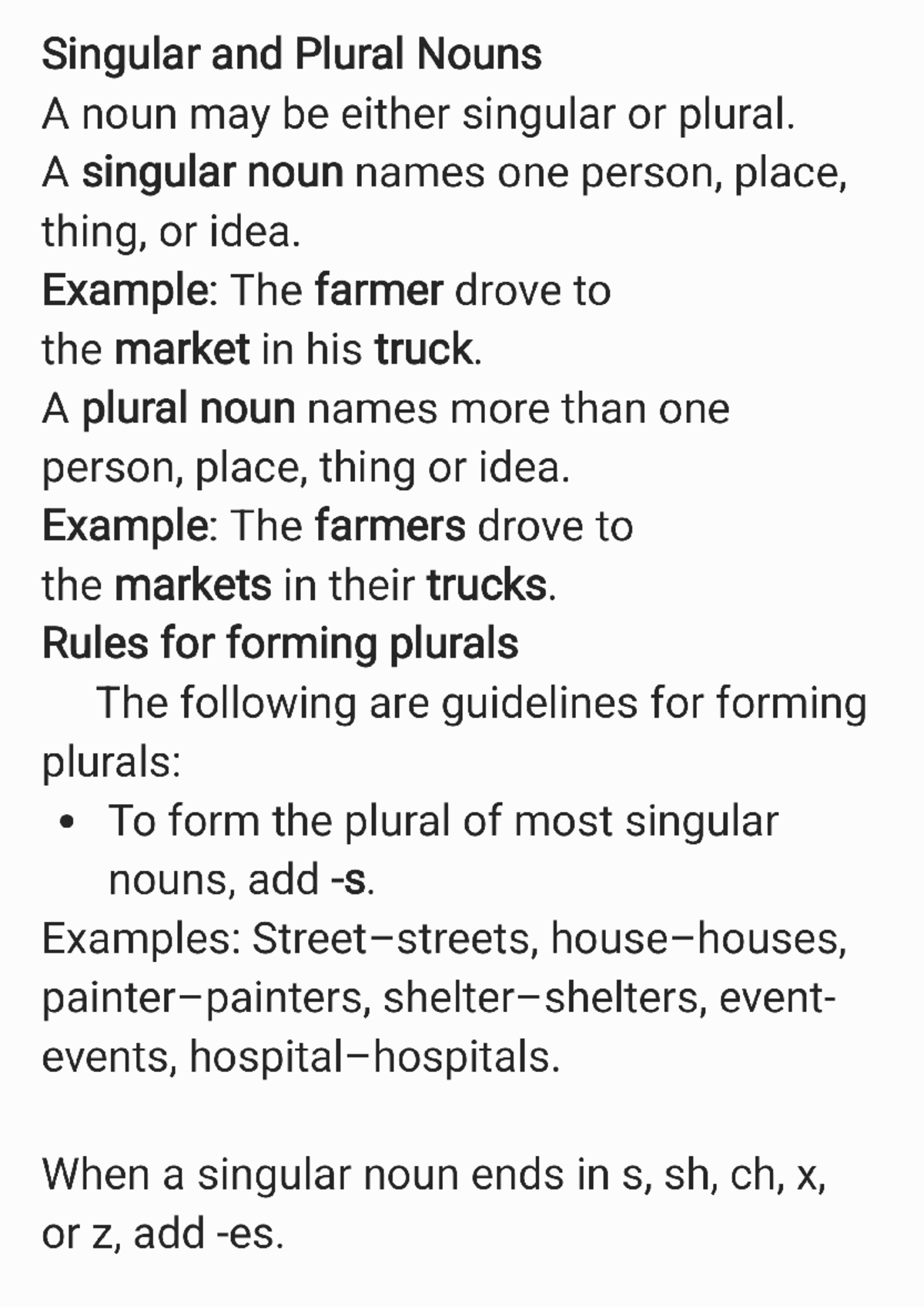 Singular and Plural Nouns Guide for grd8 Students - Studocu