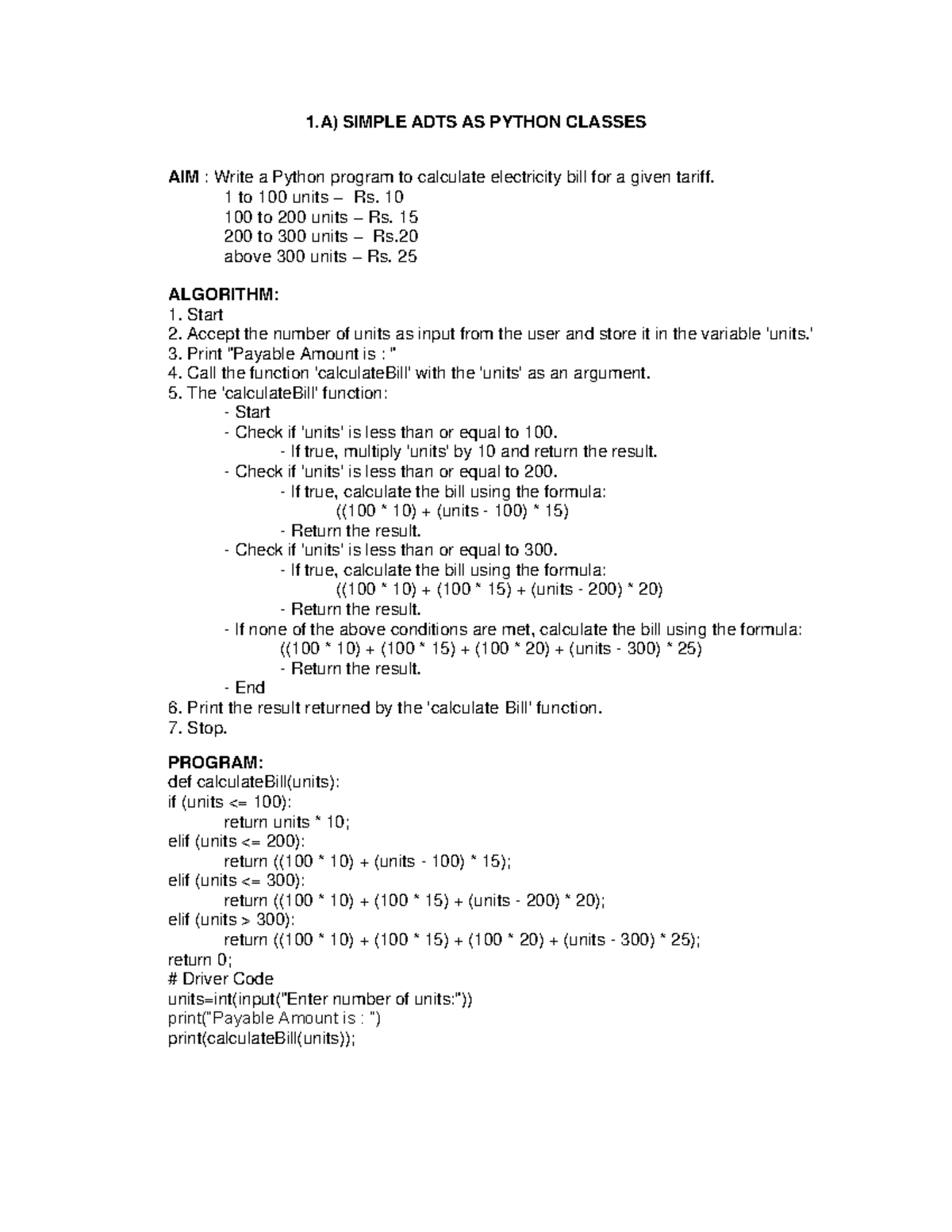 DATA Structures Design LAB Manual: Python ADTs Implementation Guide ...