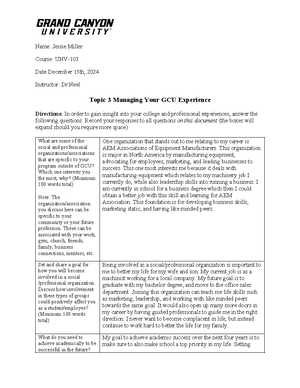 GCU Code of Conduct - 1 GCU: Code of Conduct Jessie Miller Grand Canyon ...