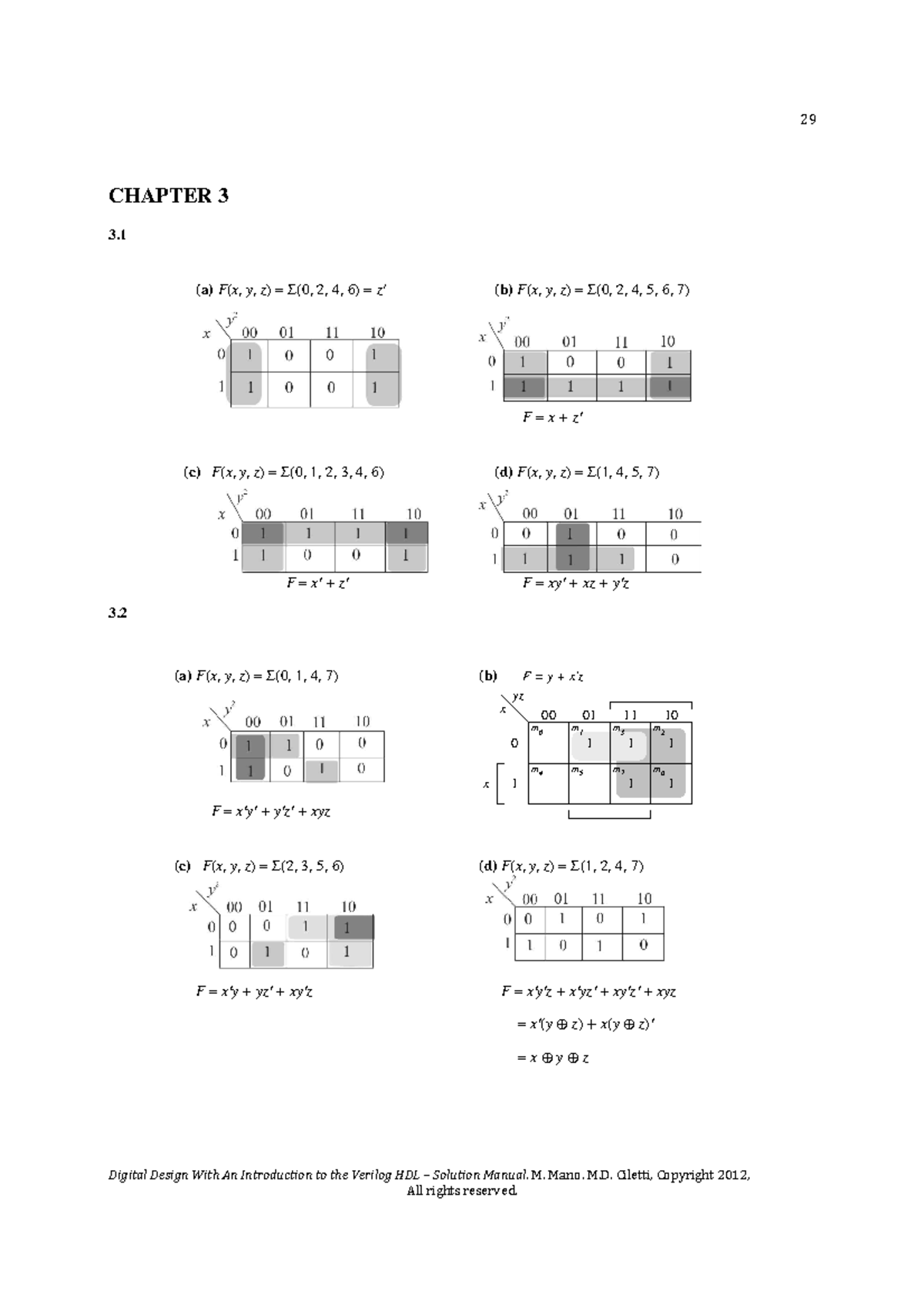 Exercises Solution Chapter 3 - Digital Design With An Introduction to the Verilog HDL – Solution ...