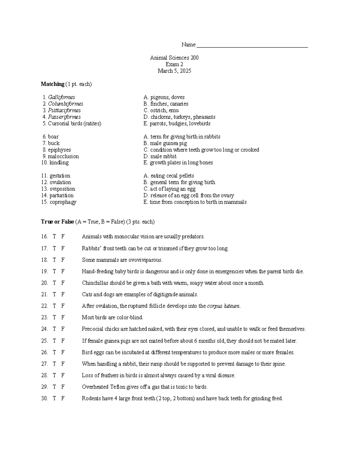 Animal Sciences 200: Exam 2 - Review Questions & Answers - Studocu