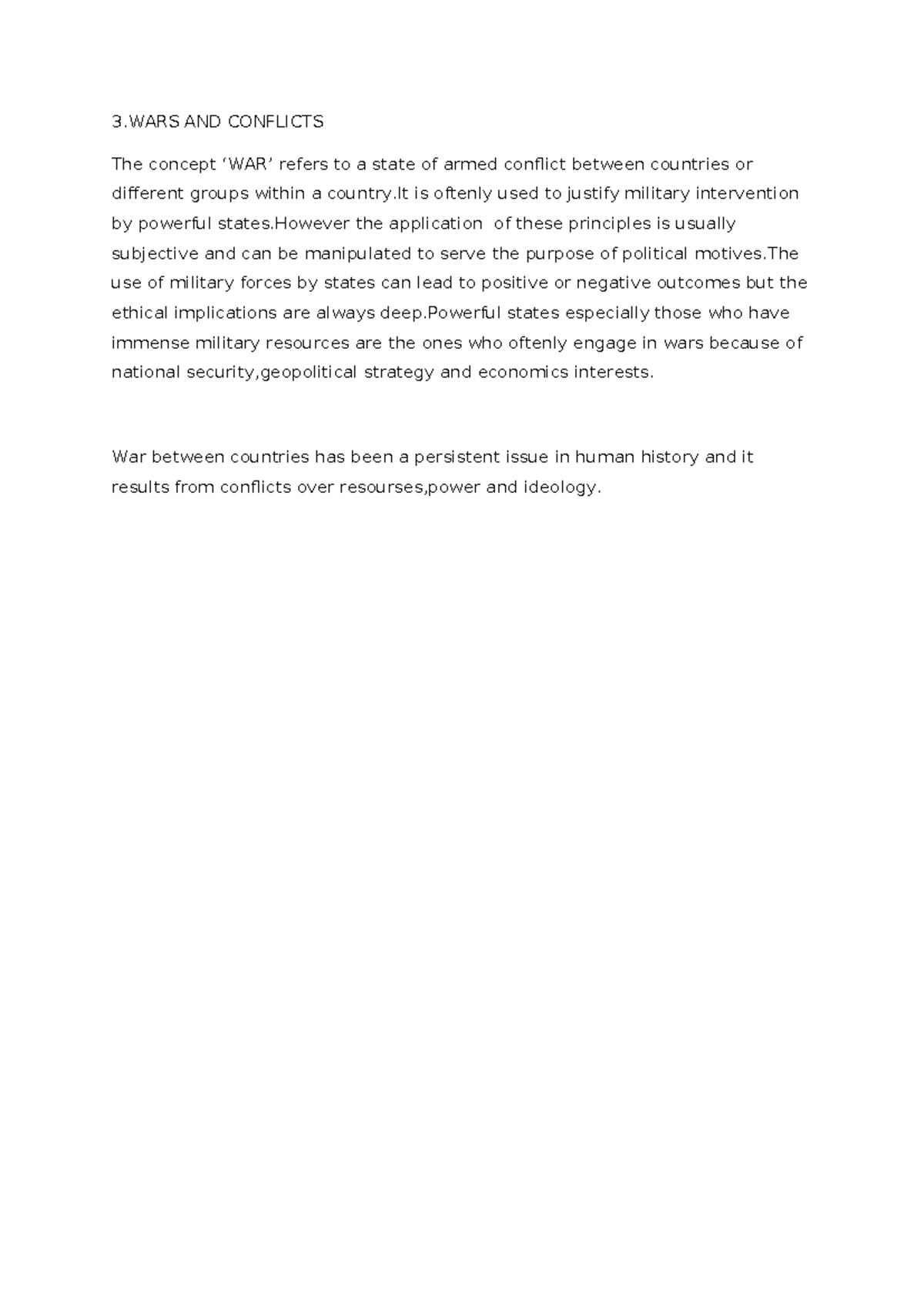 3.WARS AND CONFLICTS: Analyzing Armed Conflicts and Military ...