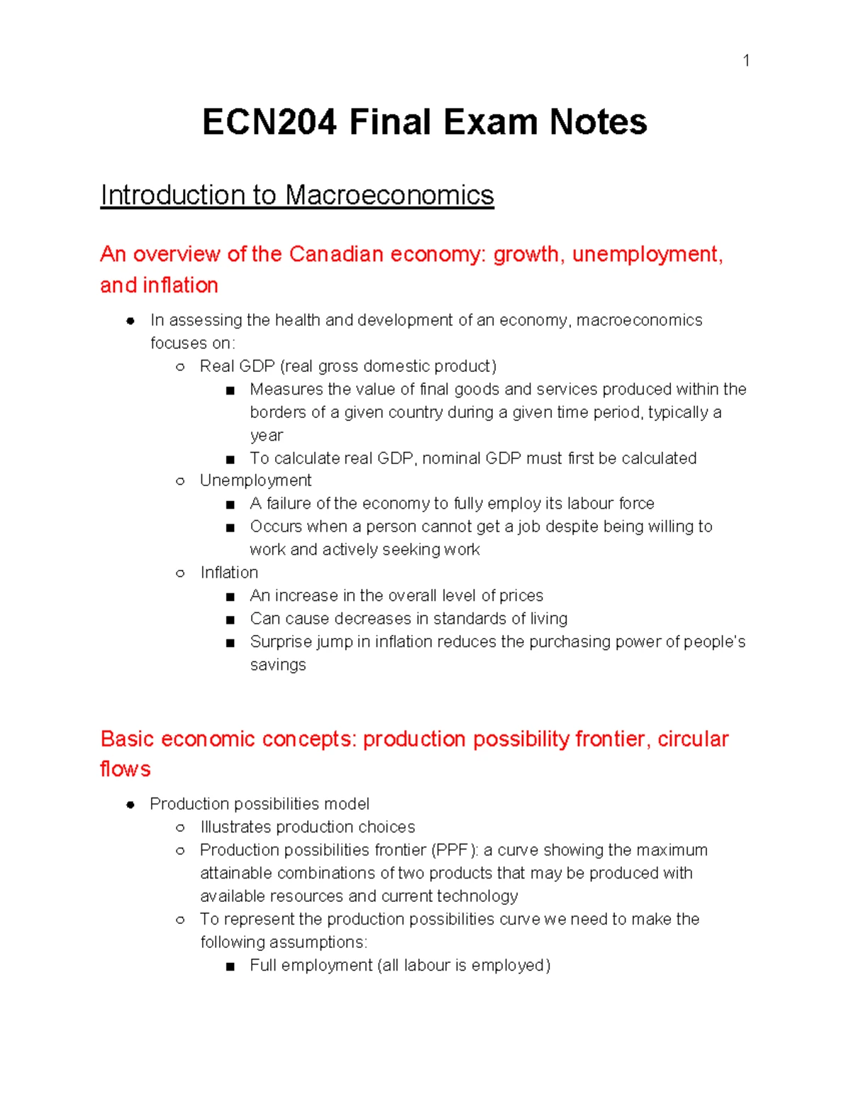 ECN204 Macroeconomics Notes: Chapter 5 Concepts, Laws, and Theories ...