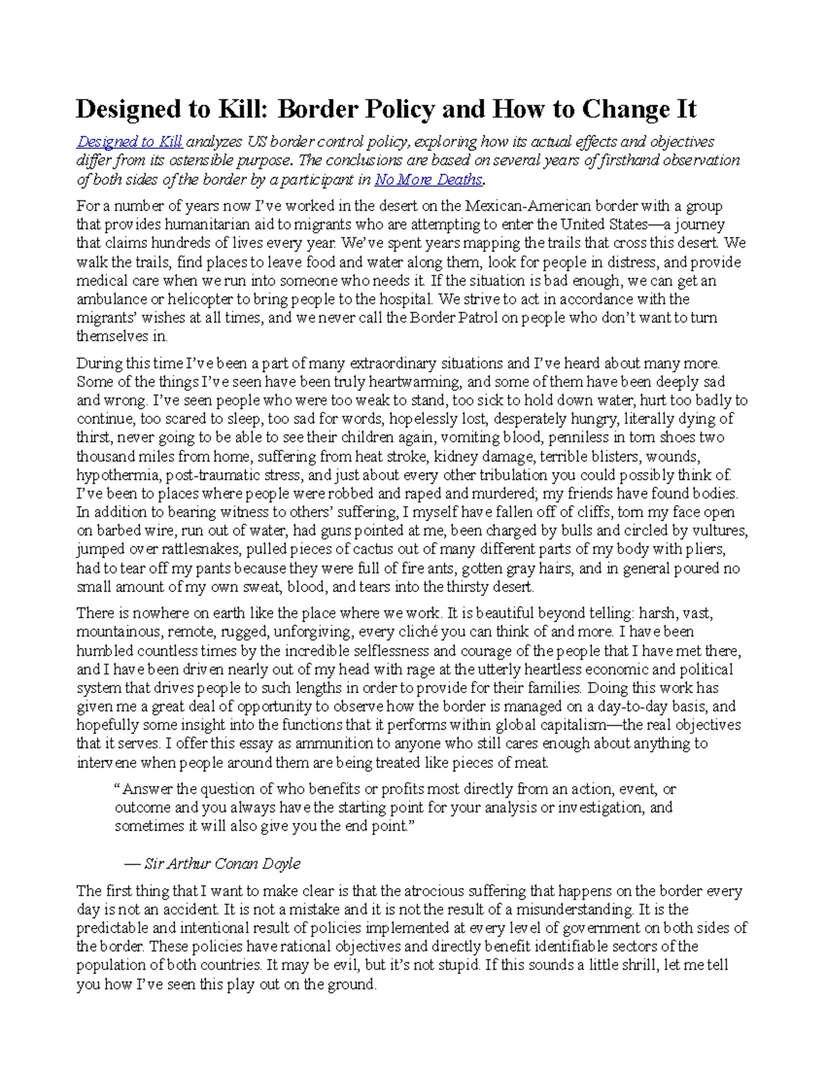 Final Exam Essay: Analyzing US Border Policy Effects and Impacts - Studocu