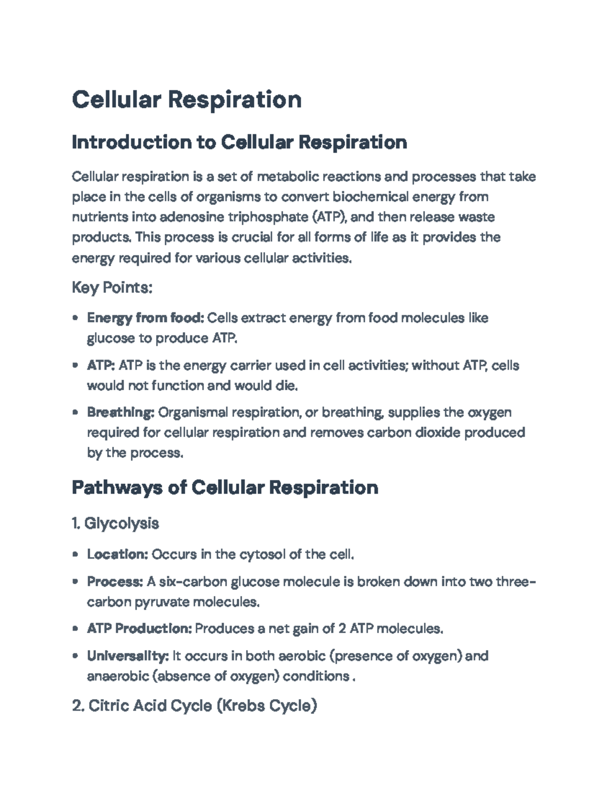 Cellular Respiration Overview: Processes, Pathways, and Importance ...