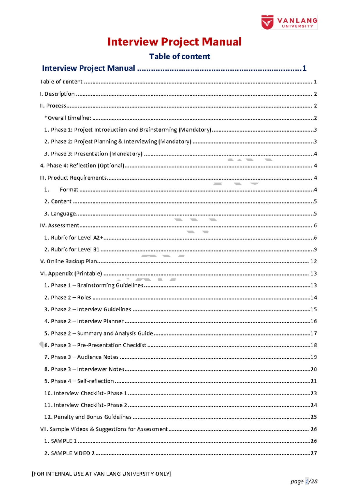 Anh văn 3 4 - Updated PBA Manual for Interview Project Guide - Studocu