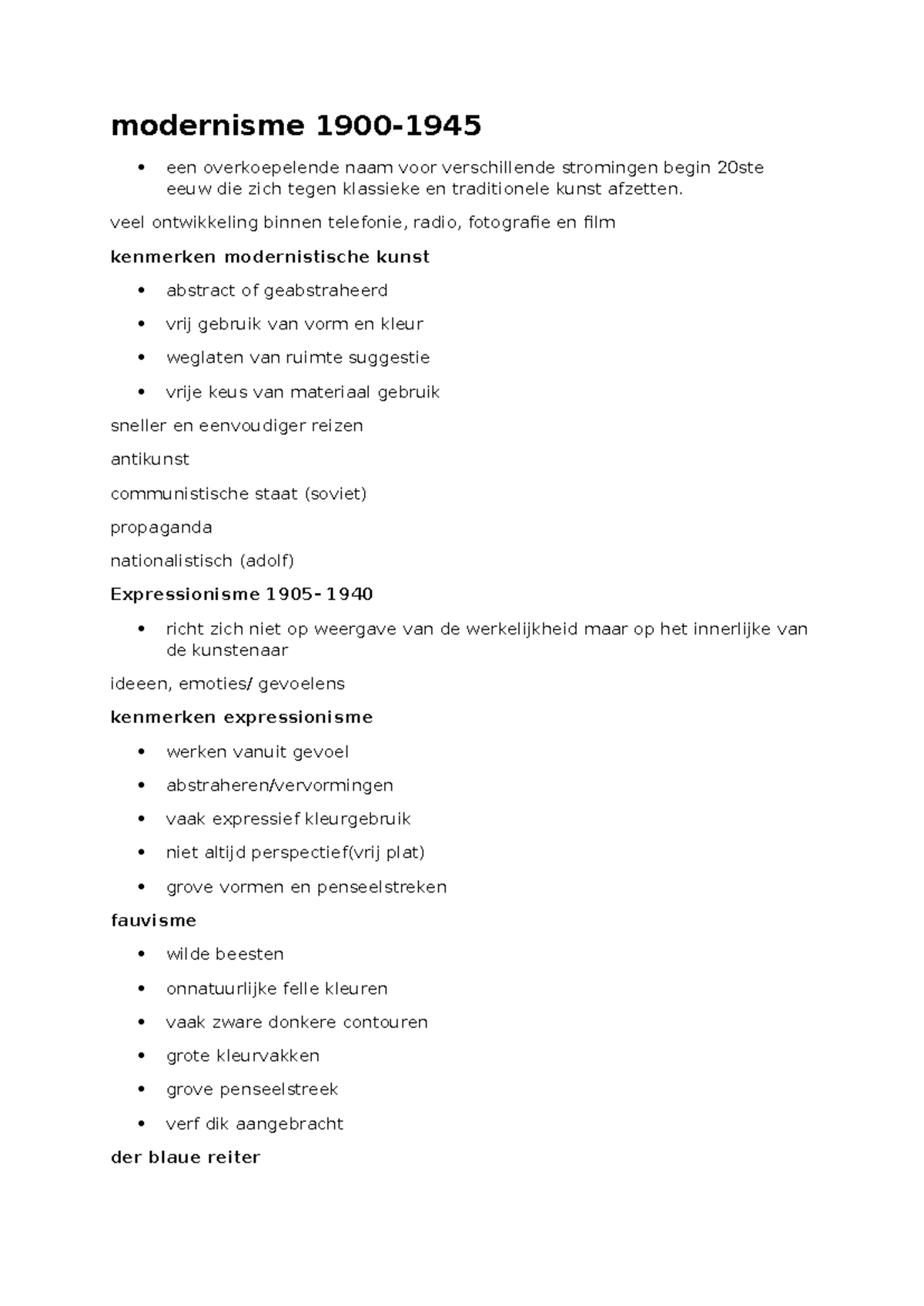Modernisme 1900: Stromingen en Kenmerken van de Kunst - Studeersnel