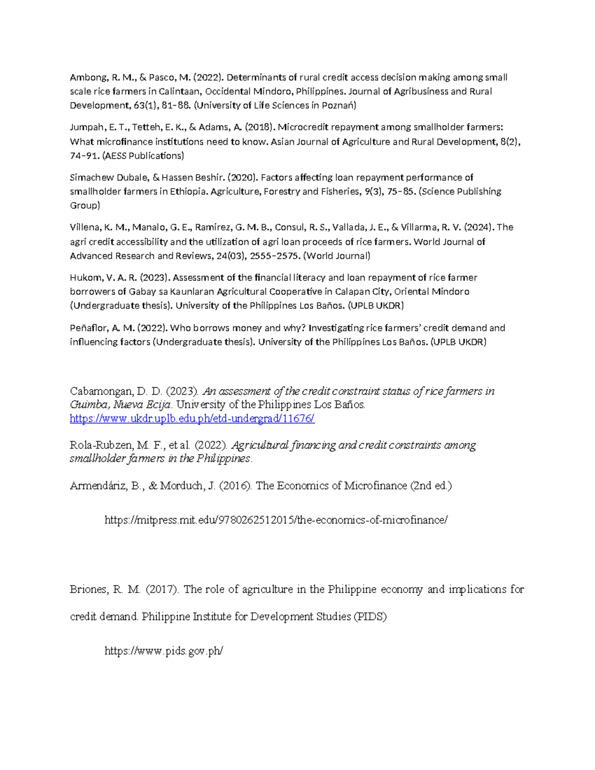 Determinants of Rural Credit Access: Insights from Rice Farmers - Studocu