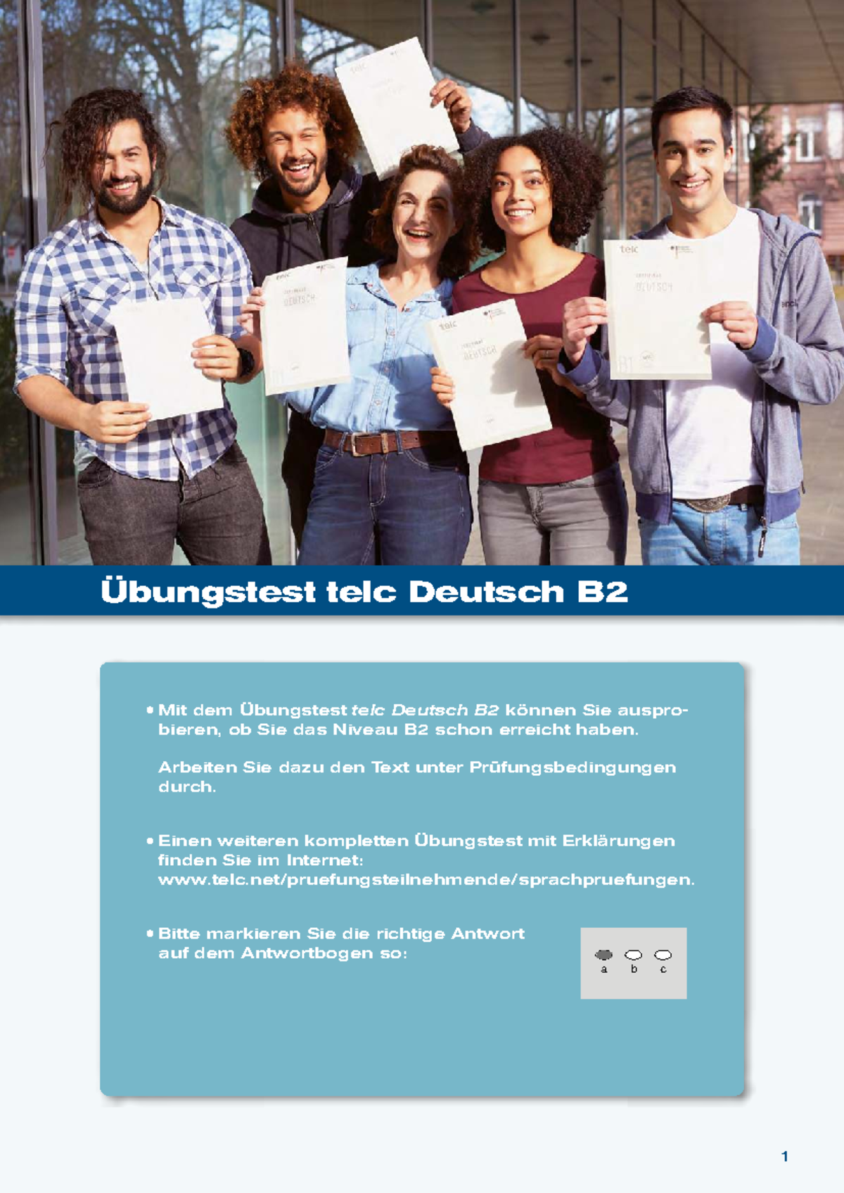 Übungstest telc Deutsch B2: Leseverstehen und Sprachbausteine - Studocu