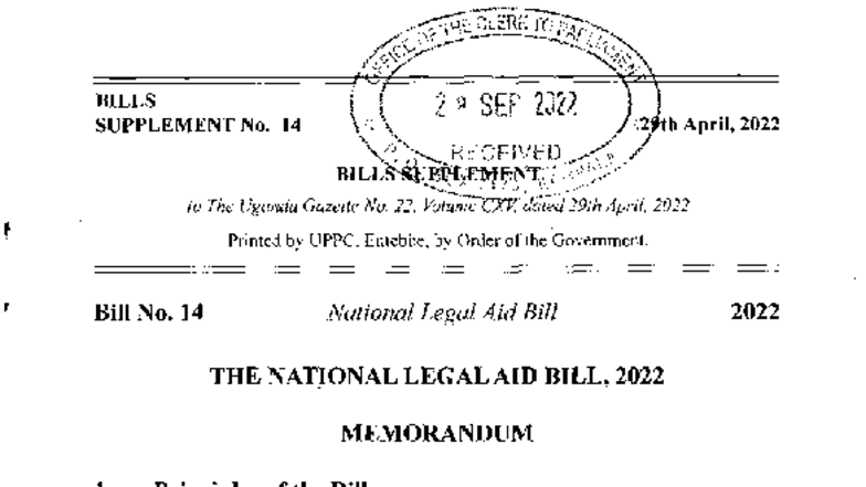 National Legal Aid Bill 2022: Key Principles and Provisions - Studocu