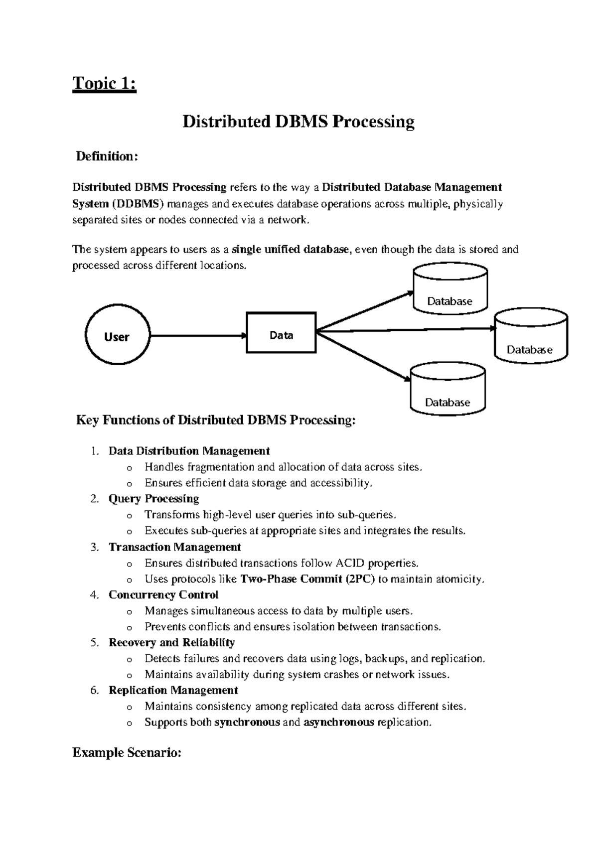 Distributed DBMS Processing: Key Concepts and Design Issues (CS101 ...