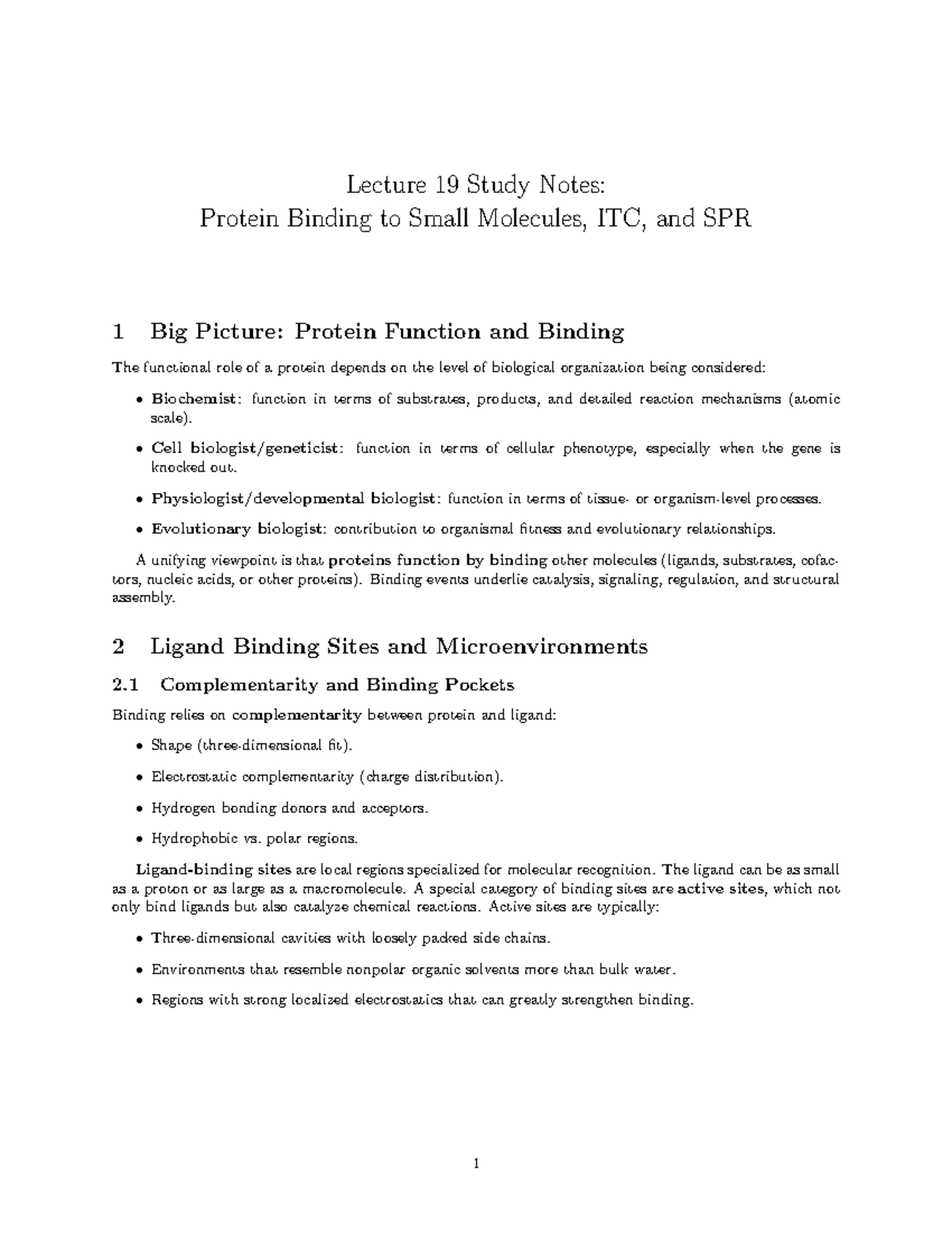 Chapter 19 Summary: Protein Binding Mechanisms and Techniques (ITC, SPR ...