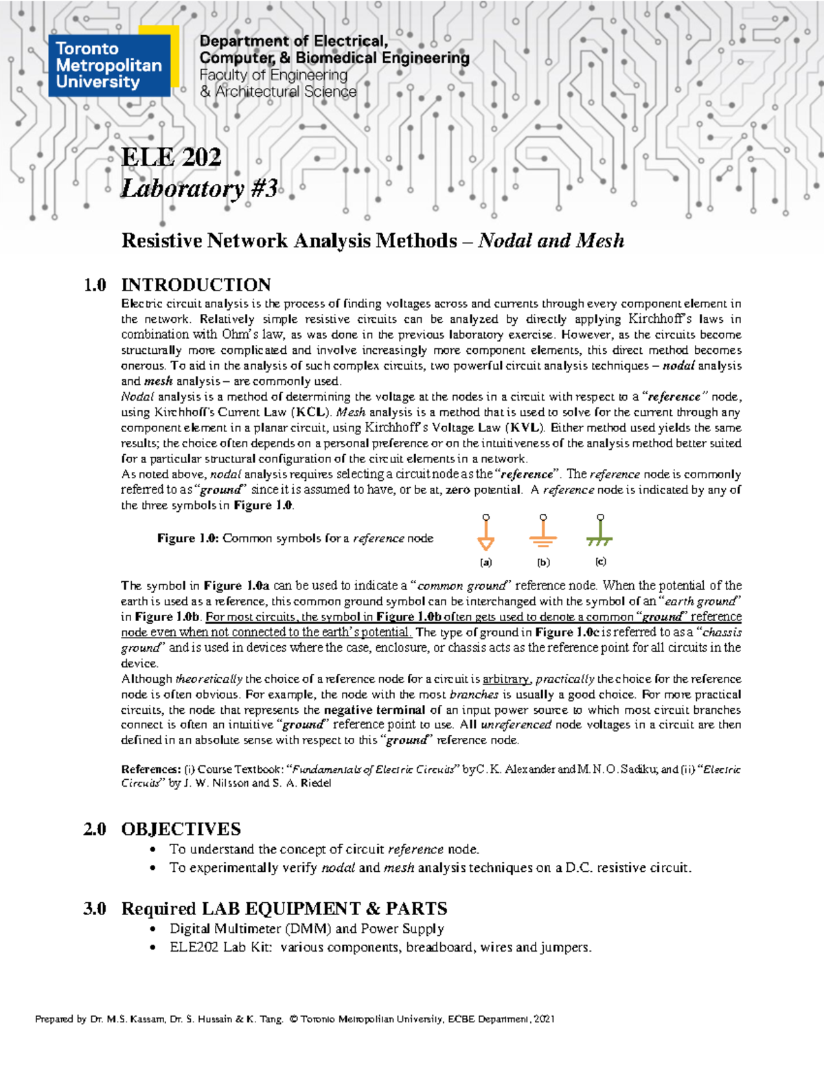 ELE 202 Laboratory: Nodal and Mesh Analysis Techniques - Studocu