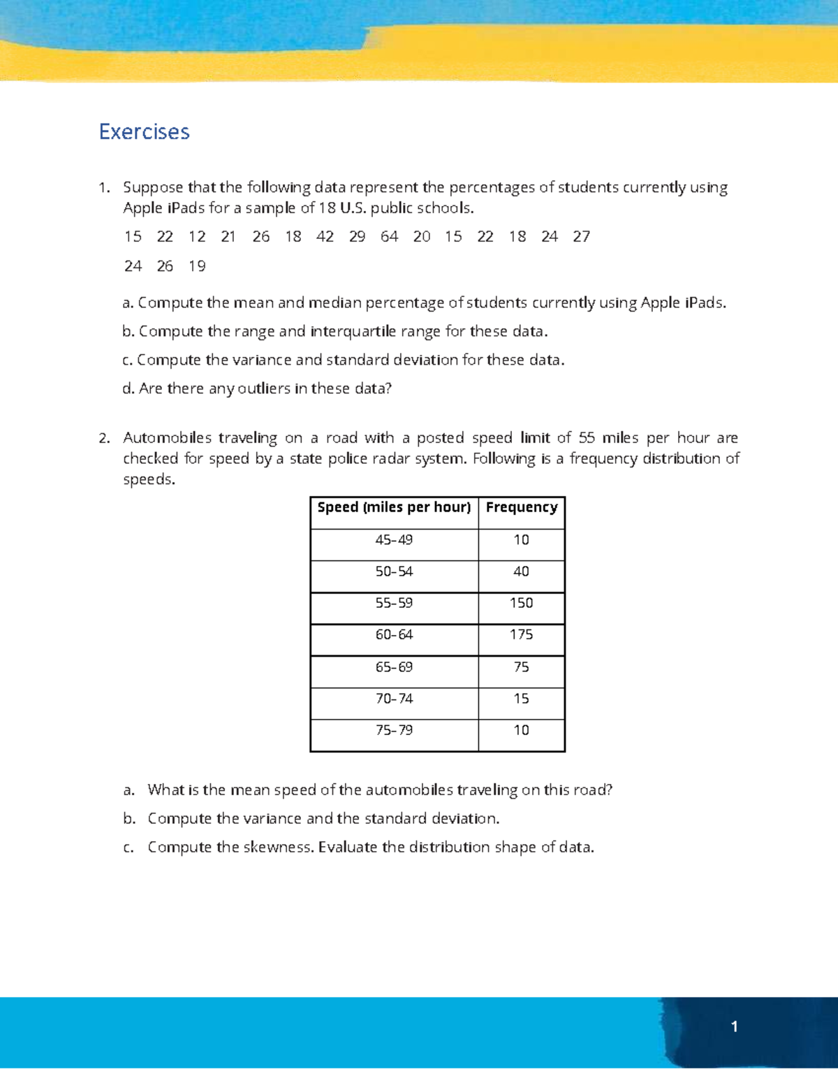 Exercises c2 - Bài Tập Thực Hành: Statistics Analysis - Studocu