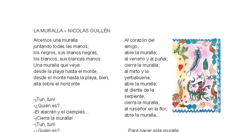 LA MURALLA - ANÁLISIS DEL POEMA DE NICOLÁS GUILLÉN - Studocu
