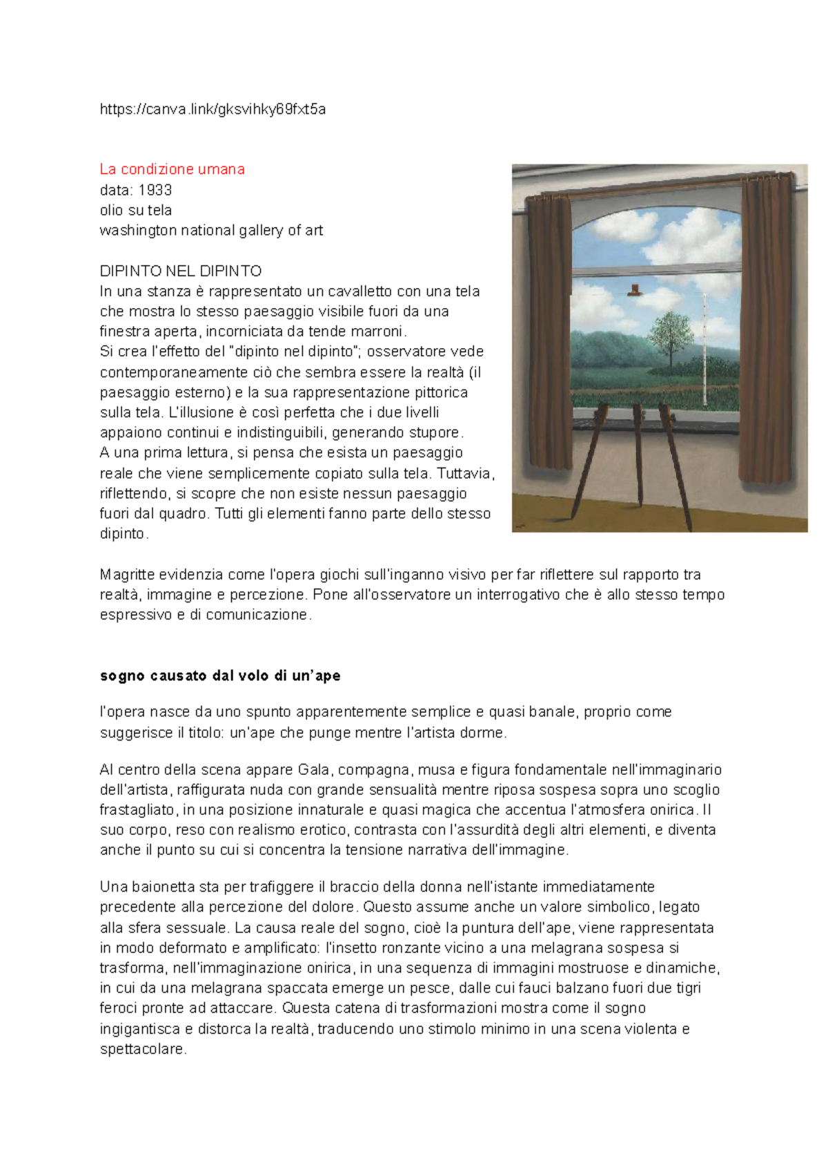 Surrealismo: Analisi delle Opere di Magritte e il Sogno - Studocu