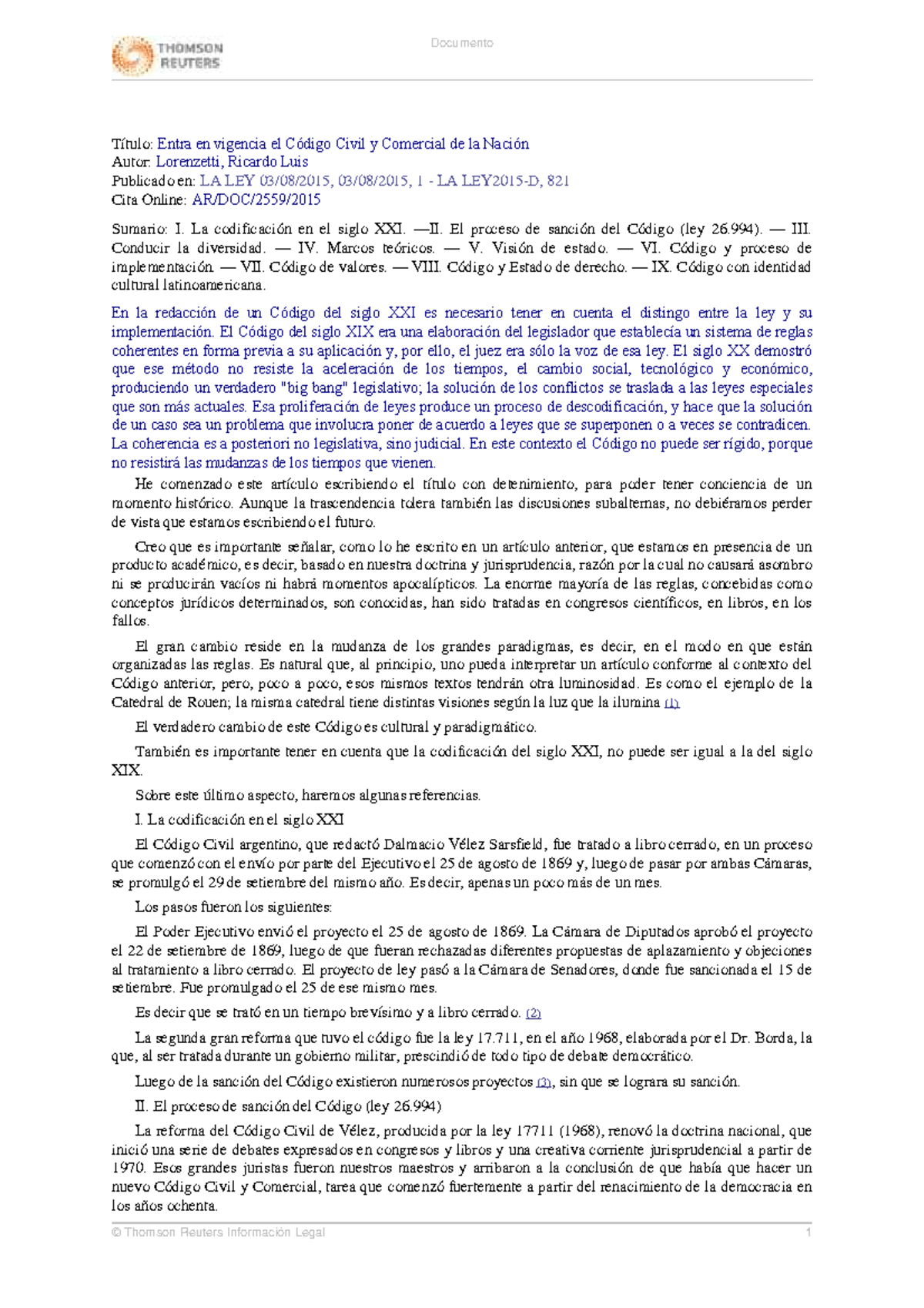Código Civil y Comercial de la Nación: Análisis y Contexto Histórico ...