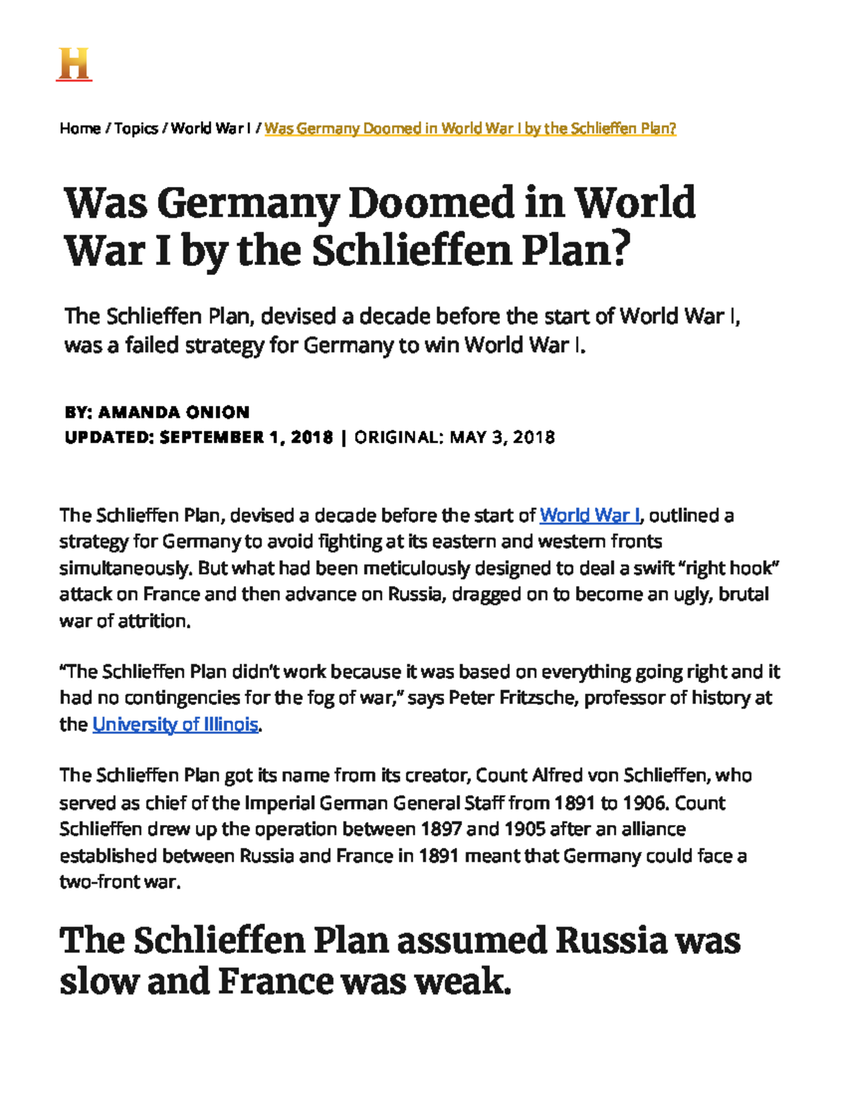 WWI Strategy Analysis: The Schlieffen Plan's Failure & Germany's Fate ...