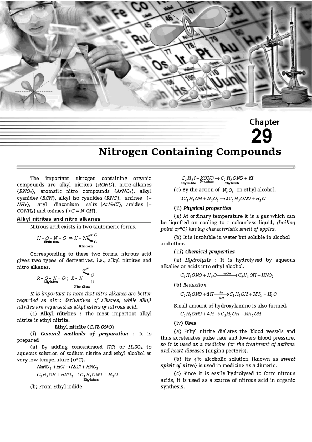 Nitrogen Containing Compounds 1361 - Chapter 29 Overview and Key ...