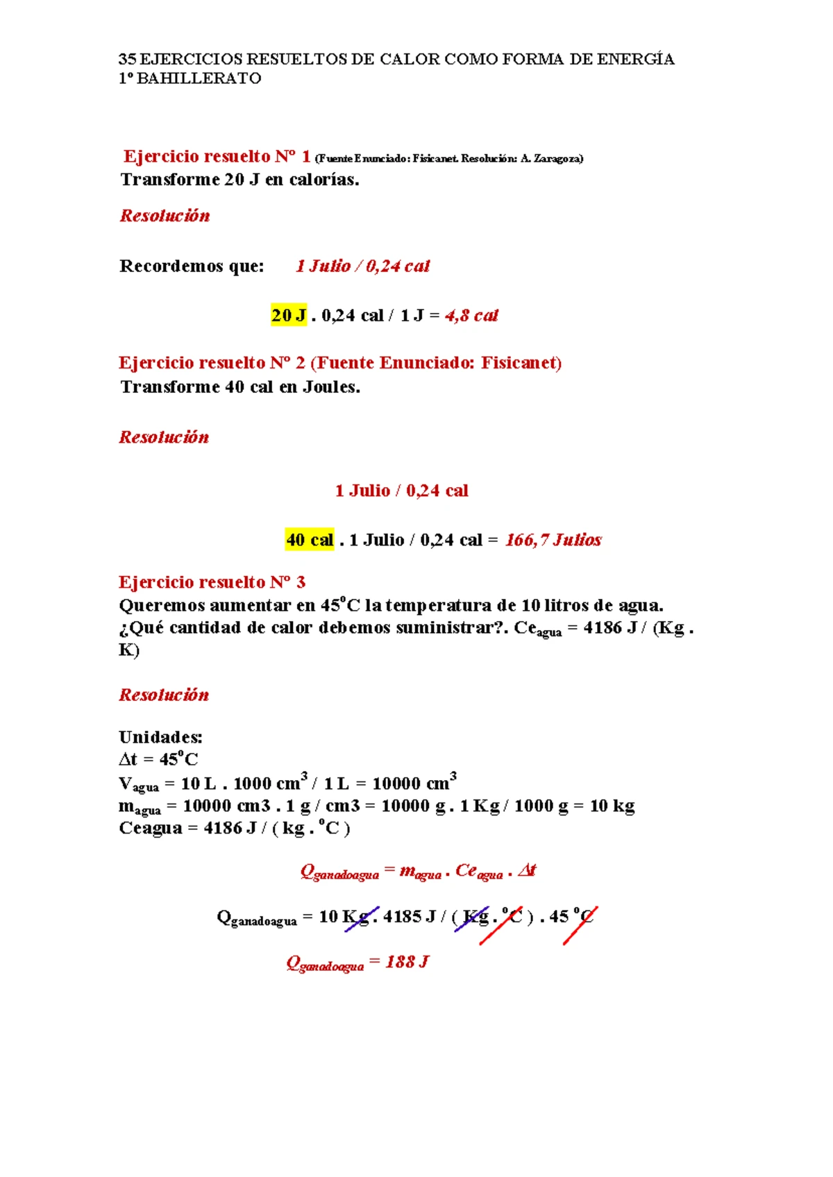 Calorimetría ejercicios - 35 EJERCICIOS RESUELTOS DE CALOR COMO FORMA ...