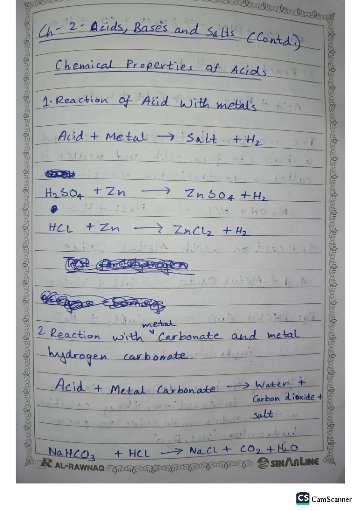Acids, Bases, and Salts - Worksheet (Ch. Acids, Bases & Salts) - Studocu
