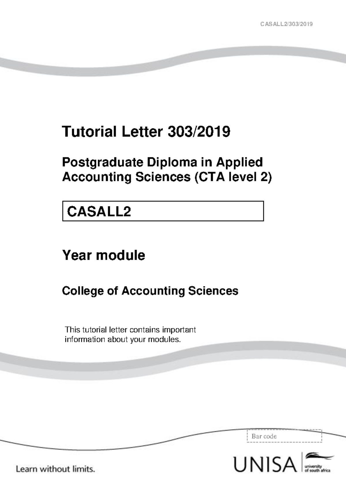 Past Exam Papers: CTA Level 2, UNISA - Important Info & Guidelines ...