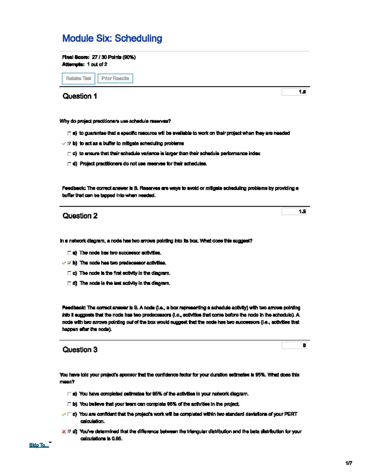 QSO 340 Module 6: Scheduling Final Exam Assessment - Studocu