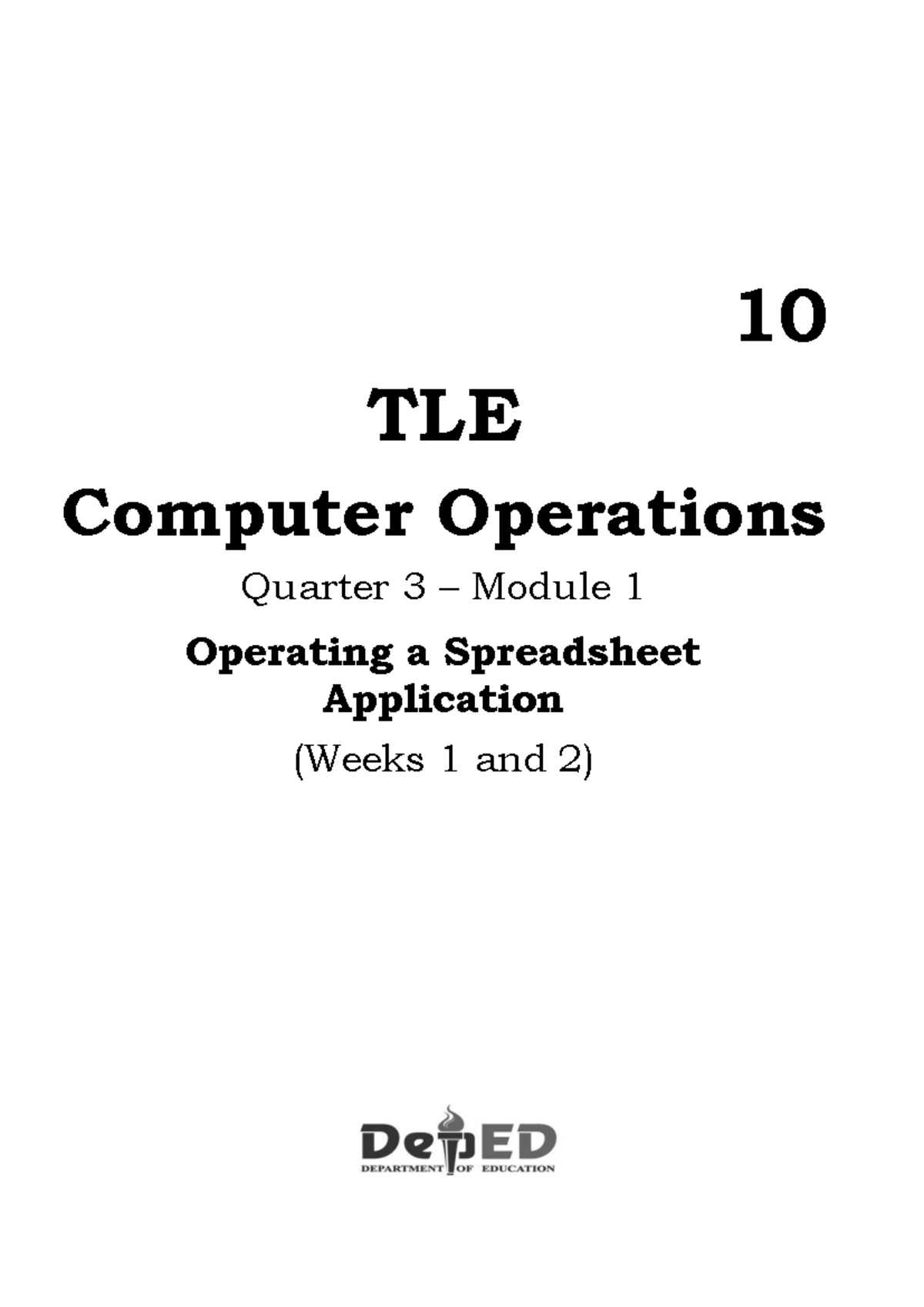 Q3 Computer Operations: Mastering Spreadsheet Skills in Module 1 - Studocu